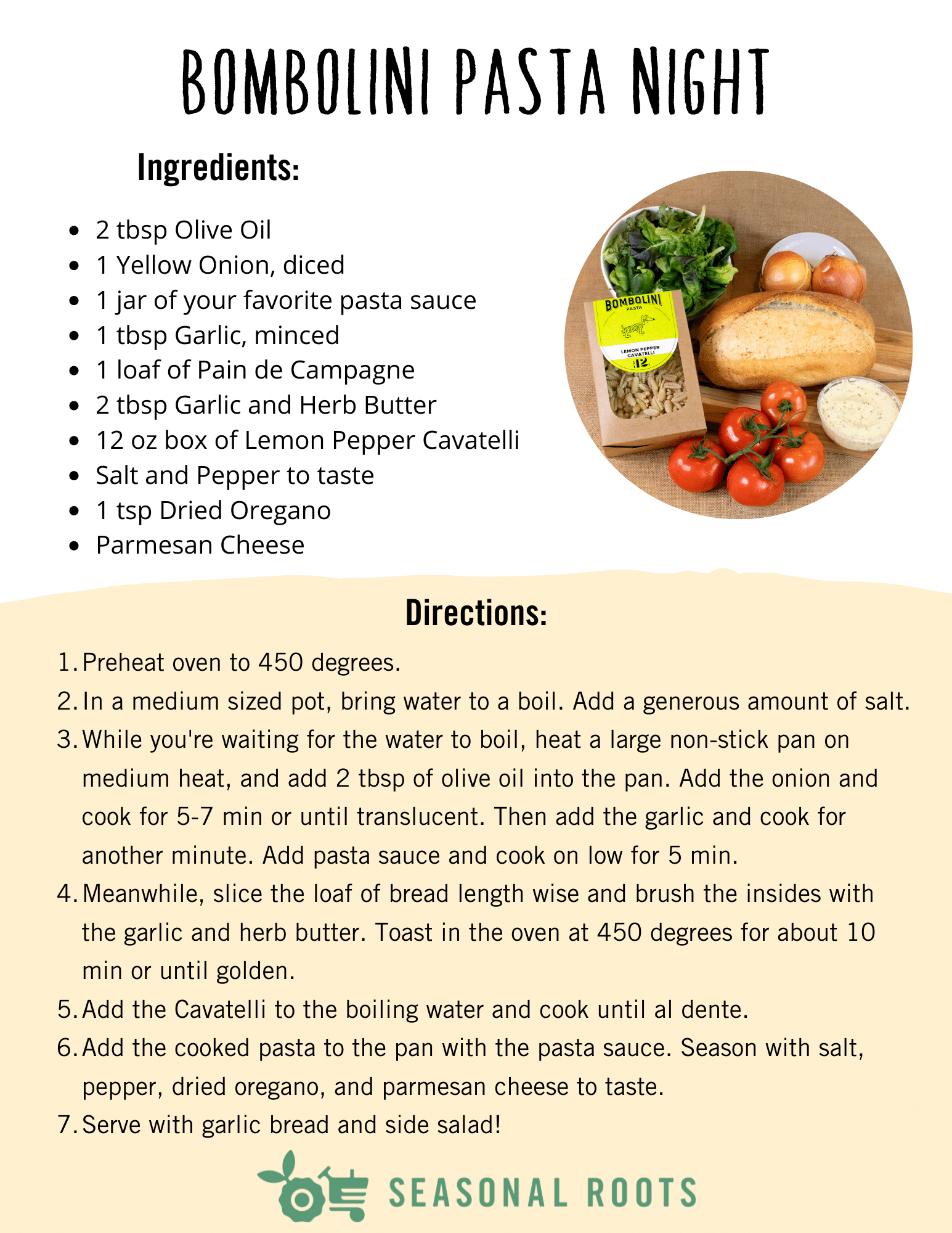 Bombolini Pasta Bundle Recipe - Seasonal Roots