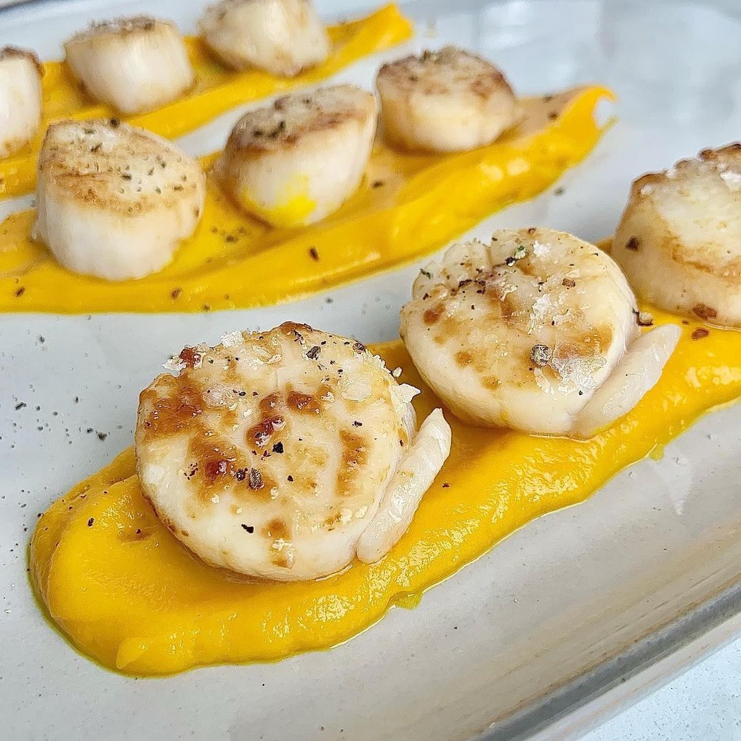Caramelized Cape Cod Sea Scallops with Butternut Squash Puree ...