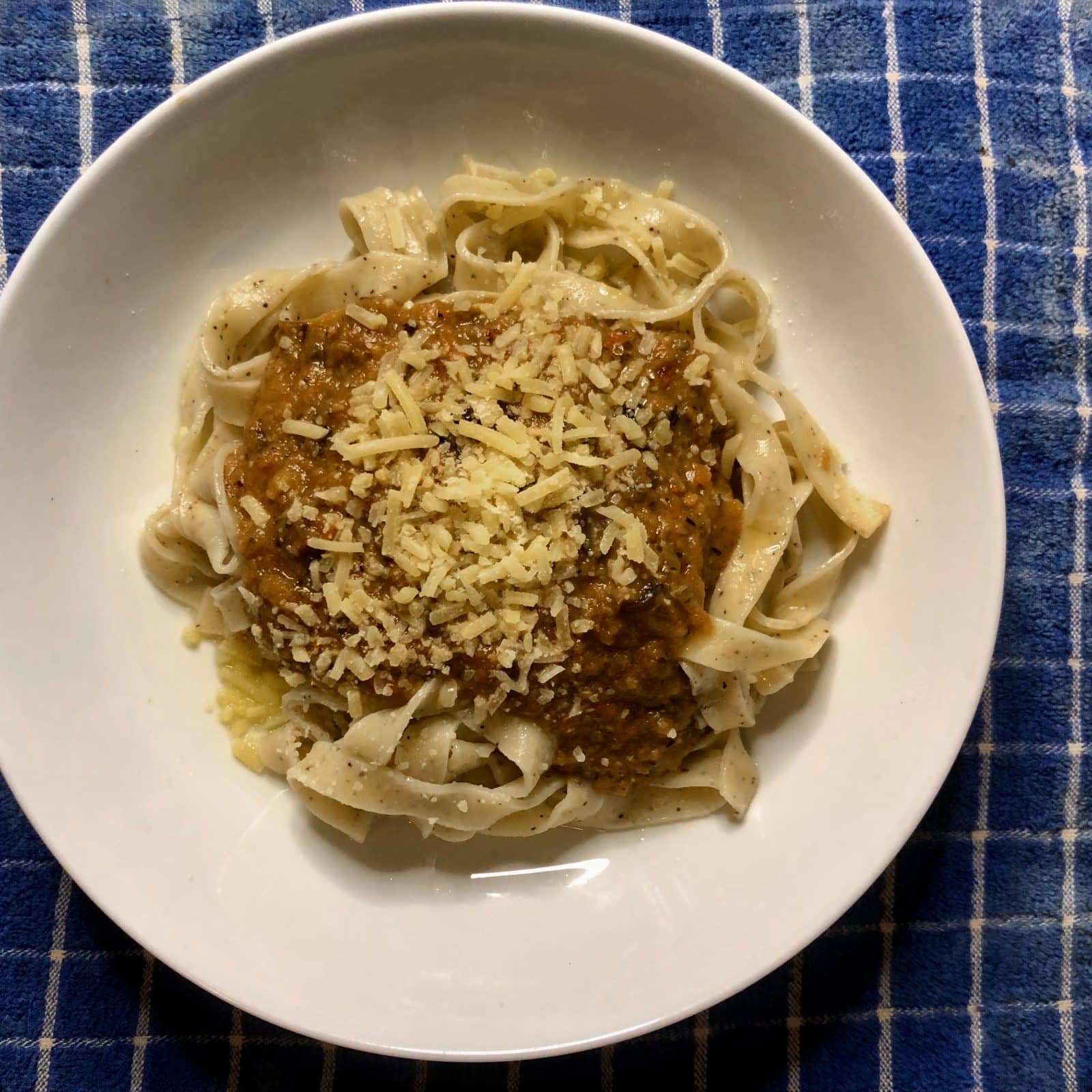 Roasted Eggplant & Tomato Bolognese with Black Pepper Fettuccine ...